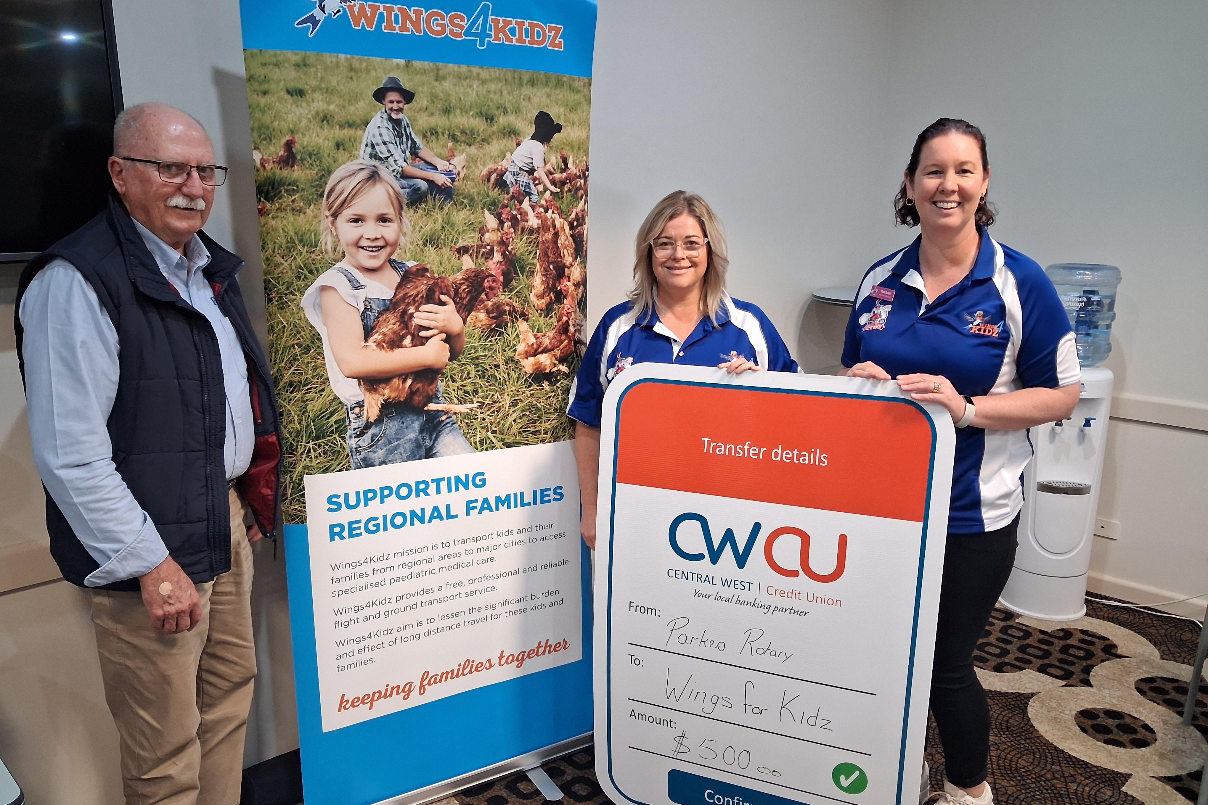 Rotary Club supports Wings 4 Kidz